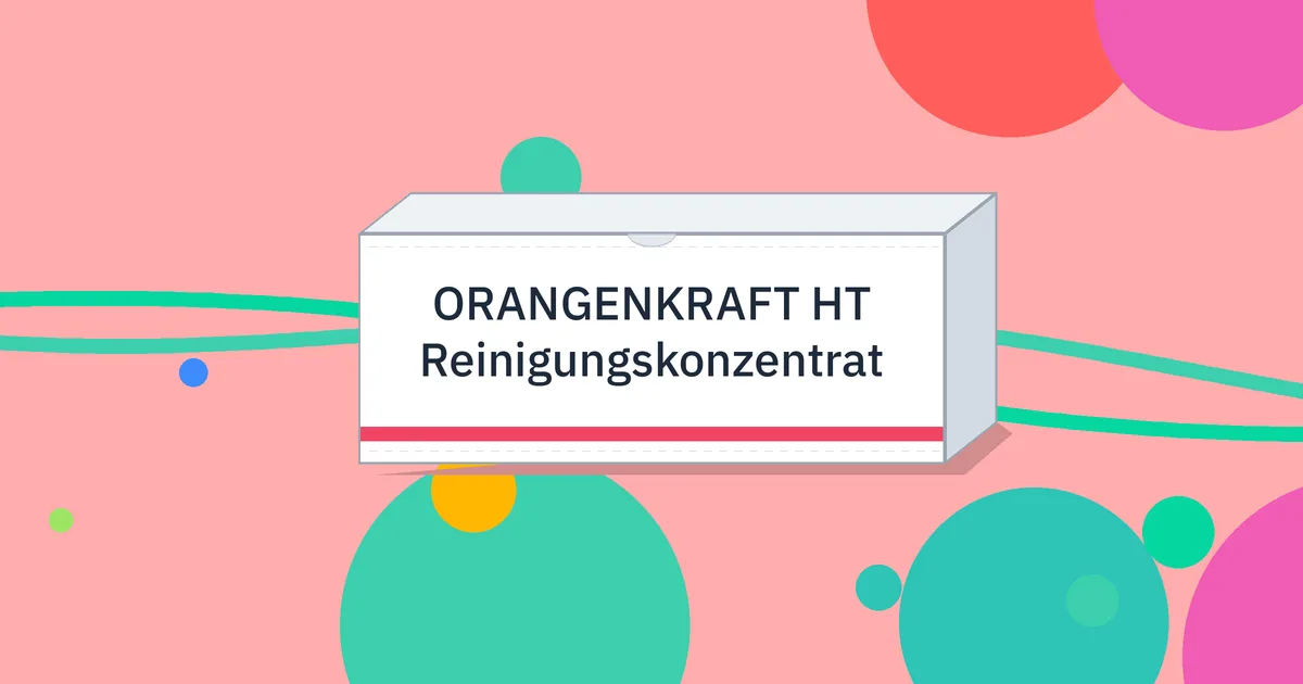 Symbolbild: Packung mit der Aufschrift ORANGENKRAFT HT Reinigungskonzentrat (PZN 09237643) – Verfügbarkeit und Bezug in Apotheken in Frankfurt am Main