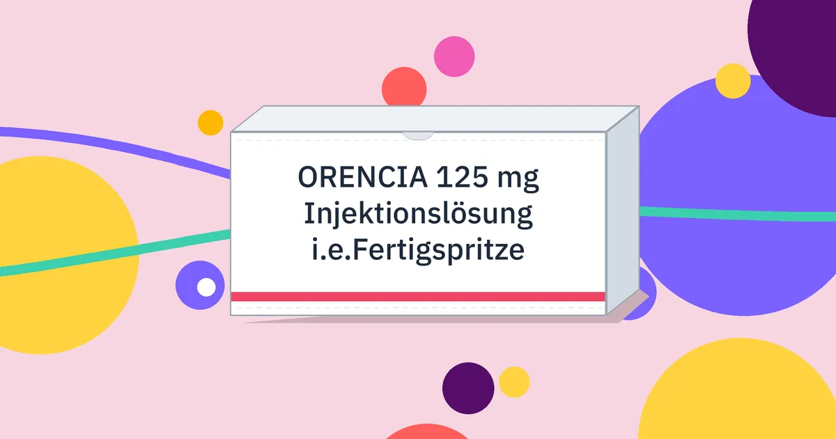 Symbolbild: Packung mit der Aufschrift ORENCIA 125 mg Injektionslösung i.e.Fertigspritze (PZN 18660010) – Verfügbarkeit und Bezug in Apotheken in Frankfurt am Main