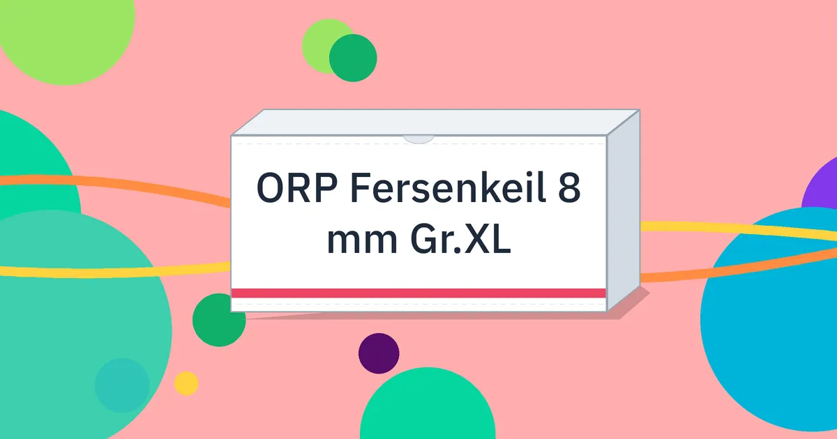 Symbolbild: Packung mit der Aufschrift ORP Fersenkeil 8 mm Gr.XL (PZN 05360648) – Verfügbarkeit und Bezug in Apotheken in Frankfurt am Main
