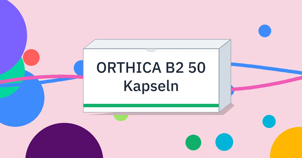 Symbolbild: Packung mit der Aufschrift ORTHICA B2 50 Kapseln (PZN 17925073) – Verfügbarkeit und Bezug in Apotheken in Frankfurt am Main