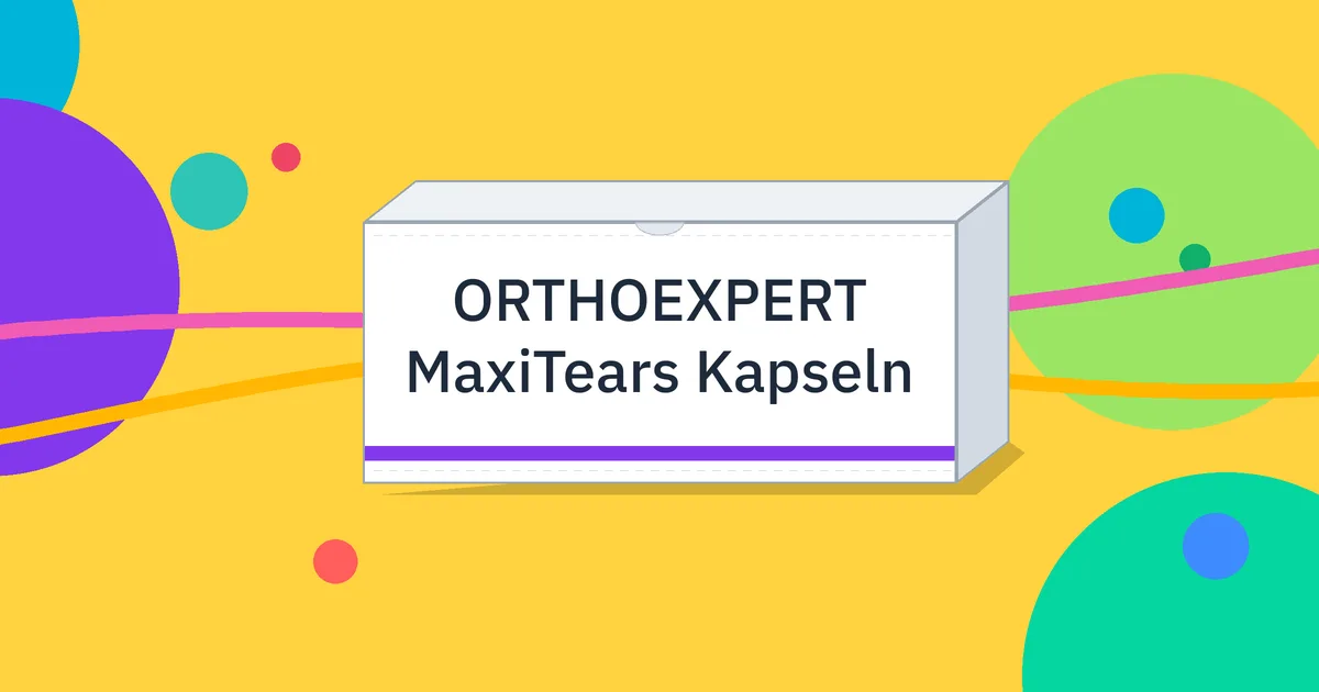 Symbolbild: Packung mit der Aufschrift ORTHOEXPERT MaxiTears Kapseln (PZN 19782620) – Verfügbarkeit und Bezug in Apotheken in Frankfurt am Main