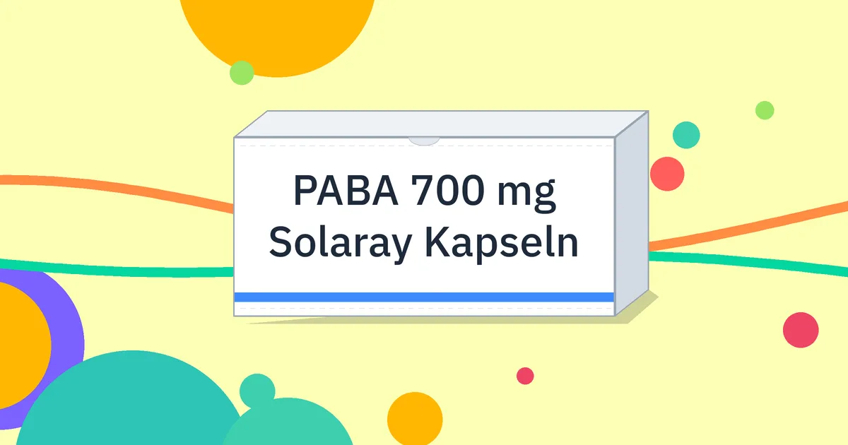 Symbolbild: Packung mit der Aufschrift PABA 700 mg Solaray Kapseln (PZN 17254532) – Verfügbarkeit und Bezug in Apotheken in Frankfurt am Main