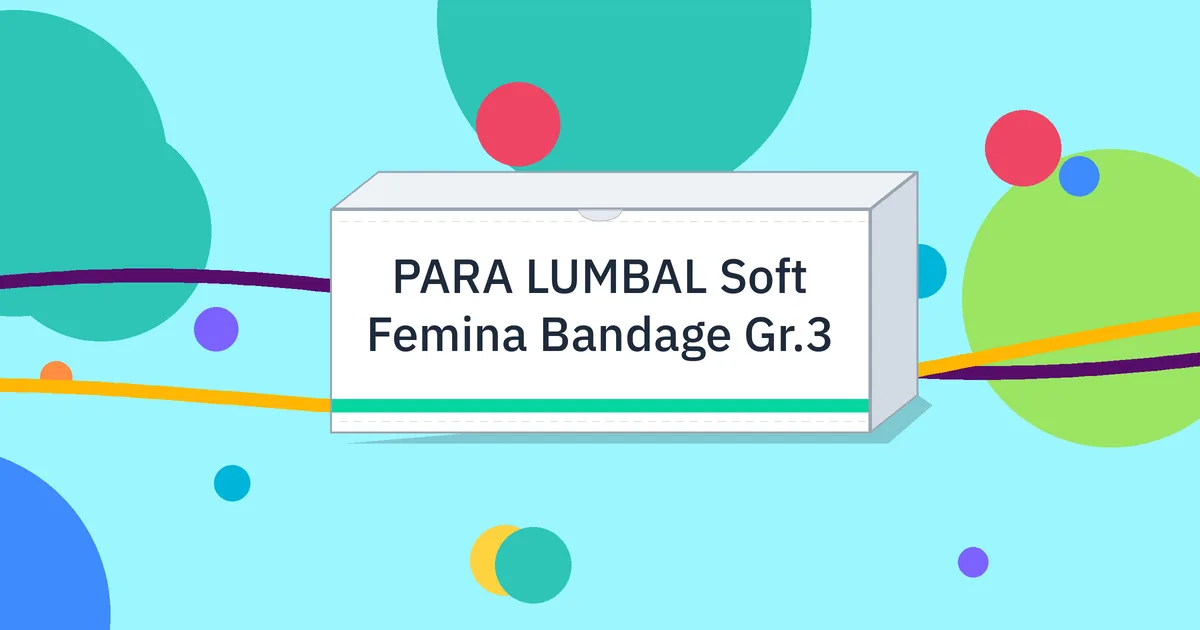 Symbolbild: Packung mit der Aufschrift PARA LUMBAL Soft Femina Bandage Gr.3 (PZN 06991262) – Verfügbarkeit und Bezug in Apotheken in Frankfurt am Main