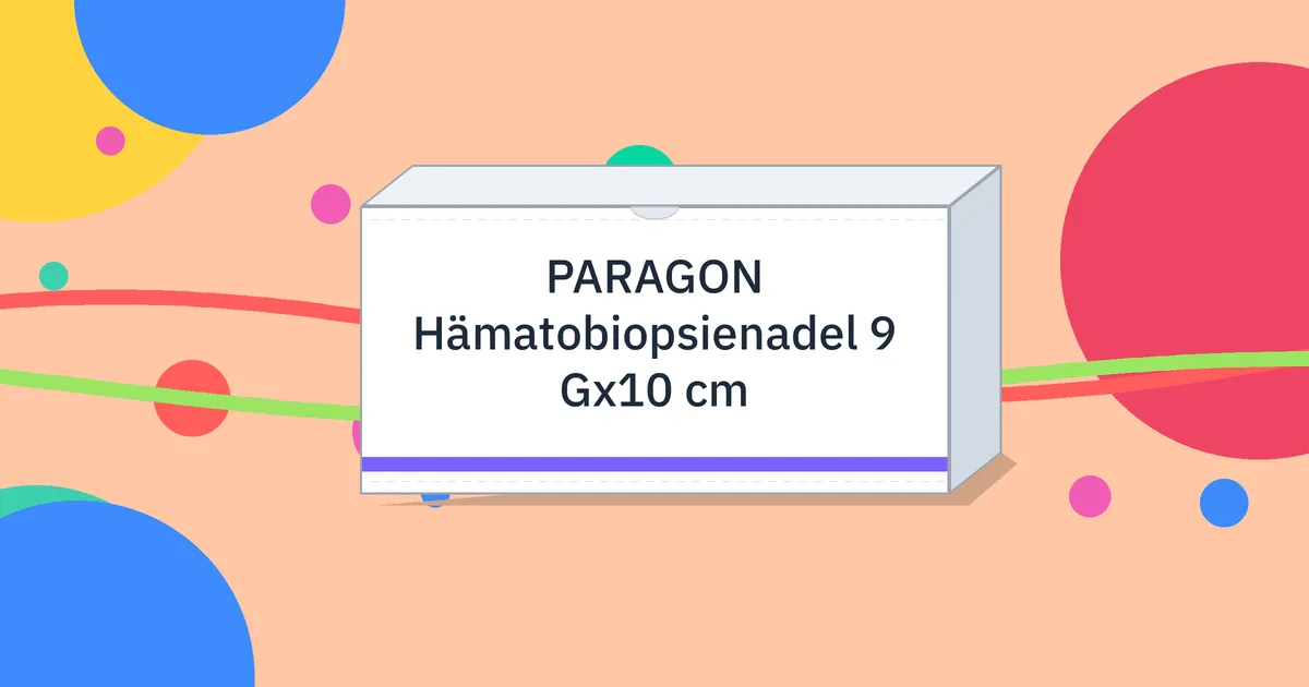 Symbolbild: Packung mit der Aufschrift PARAGON Hämatobiopsienadel 9 Gx10 cm (PZN 00297922) – Verfügbarkeit und Bezug in Apotheken in Frankfurt am Main