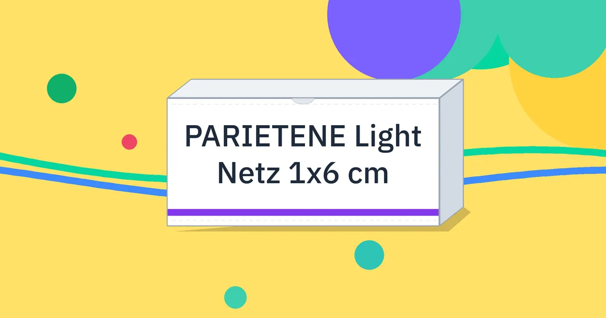 Symbolbild: Packung mit der Aufschrift PARIETENE Light Netz 1x6 cm (PZN 00194926) – Verfügbarkeit und Bezug in Apotheken in Frankfurt am Main