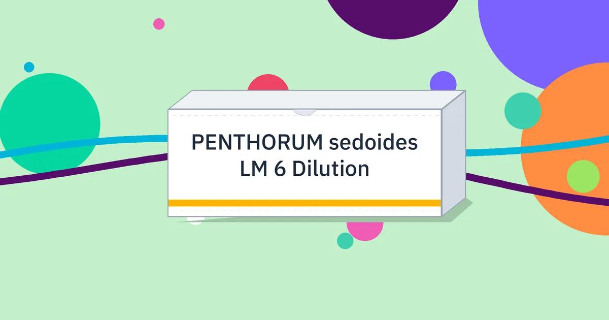 Symbolbild: Packung mit der Aufschrift PENTHORUM sedoides LM 6 Dilution (PZN 13634574) – Verfügbarkeit und Bezug in Apotheken in Frankfurt am Main