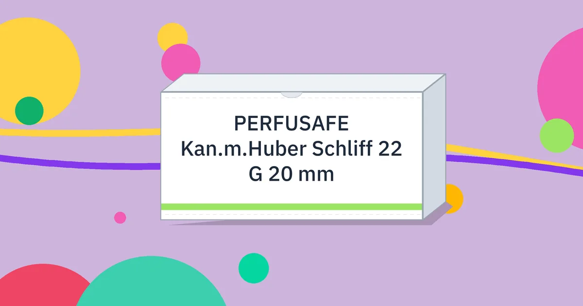 Symbolbild: Packung mit der Aufschrift PERFUSAFE Kan.m.Huber Schliff 22 G 20 mm (PZN 13866190) – Verfügbarkeit und Bezug in Apotheken in Frankfurt am Main