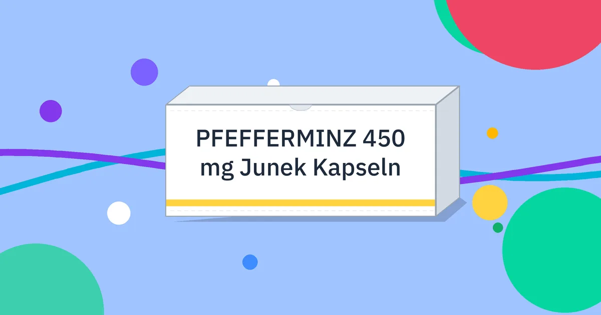 Symbolbild: Packung mit der Aufschrift PFEFFERMINZ 450 mg Junek Kapseln (PZN 10053055) – Verfügbarkeit und Bezug in Apotheken in Frankfurt am Main