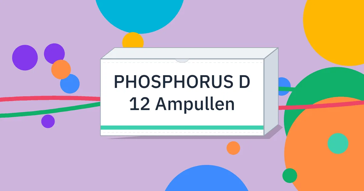 Symbolbild: Packung mit der Aufschrift PHOSPHORUS D 12 Ampullen (PZN 02948298) – Verfügbarkeit und Bezug in Apotheken in Frankfurt am Main