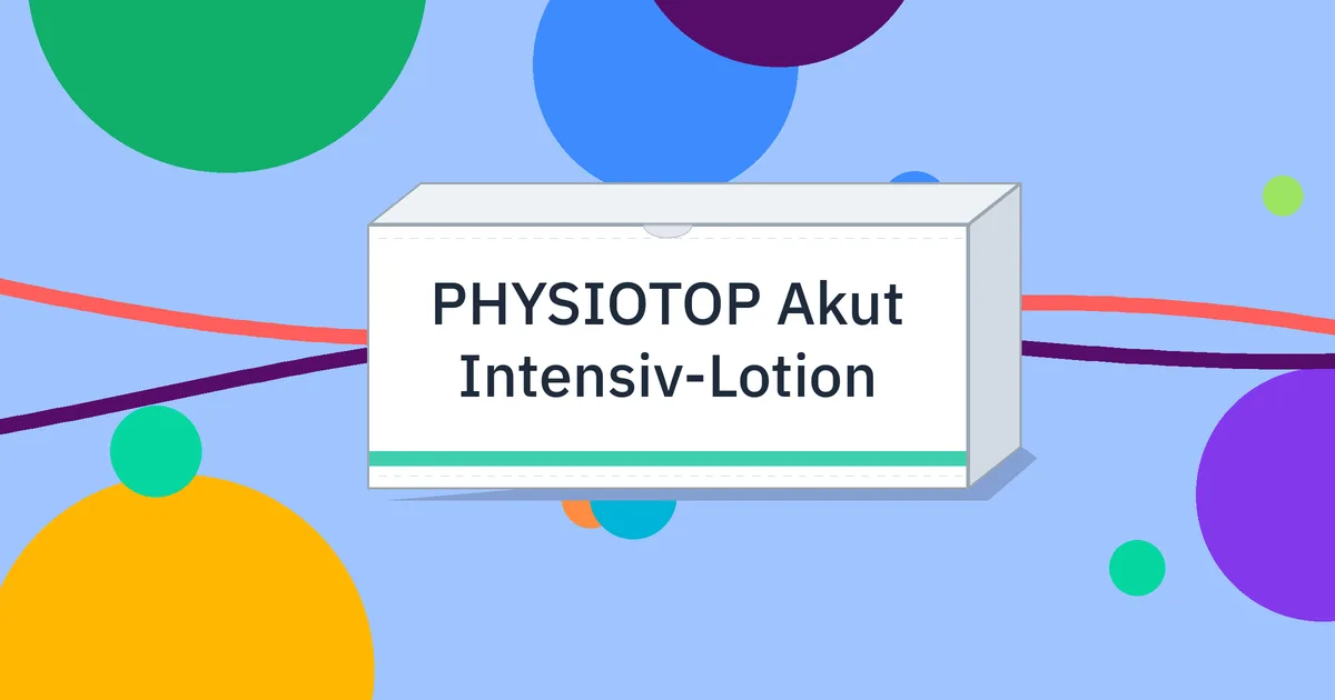 Symbolbild: Packung mit der Aufschrift PHYSIOTOP Akut Intensiv-Lotion (PZN 14299072) – Verfügbarkeit und Bezug in Apotheken in Frankfurt am Main