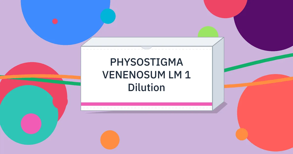 Symbolbild: Packung mit der Aufschrift PHYSOSTIGMA VENENOSUM LM 1 Dilution (PZN 13035201) – Verfügbarkeit und Bezug in Apotheken in Frankfurt am Main