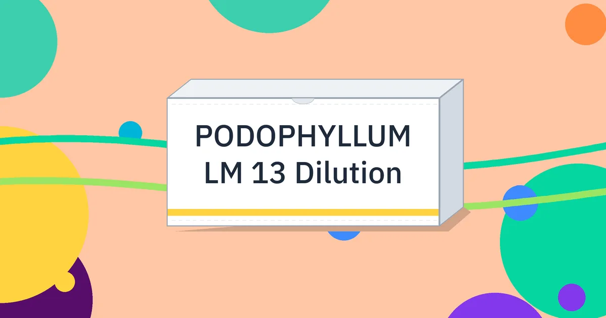 Symbolbild: Packung mit der Aufschrift PODOPHYLLUM LM 13 Dilution (PZN 13042945) – Verfügbarkeit und Bezug in Apotheken in Frankfurt am Main