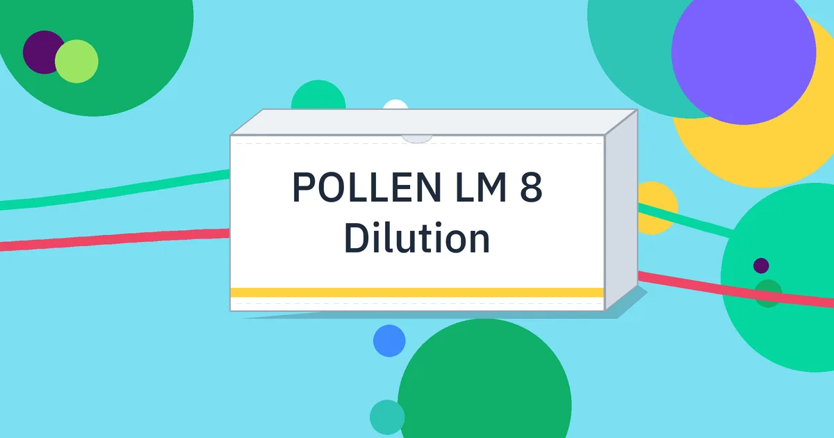 Symbolbild: Packung mit der Aufschrift POLLEN LM 8 Dilution (PZN 13043324) – Verfügbarkeit und Bezug in Apotheken in Frankfurt am Main