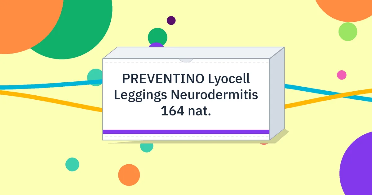 Symbolbild: Packung mit der Aufschrift PREVENTINO Lyocell Leggings Neurodermitis 164 nat. (PZN 16895571) – Verfügbarkeit und Bezug in Apotheken in Frankfurt am Main