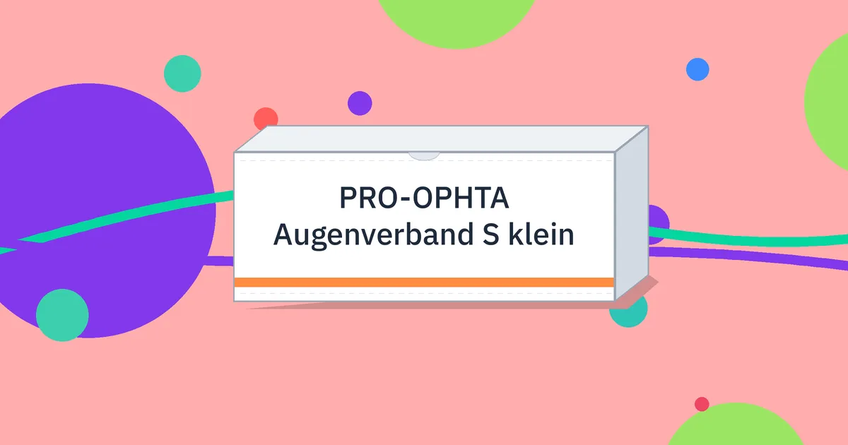 Symbolbild: Packung mit der Aufschrift PRO-OPHTA Augenverband S klein (PZN 07202161) – Verfügbarkeit und Bezug in Apotheken in Frankfurt am Main