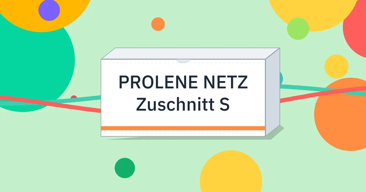 Symbolbild: Packung mit der Aufschrift PROLENE NETZ Zuschnitt S (PZN 20896381) – Verfügbarkeit und Bezug in Apotheken in Frankfurt am Main