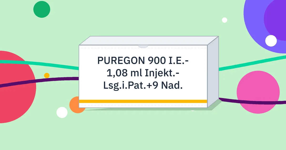 Symbolbild: Packung mit der Aufschrift PUREGON 900 I.E.-1,08 ml Injekt.-Lsg.i.Pat.+9 Nad. (PZN 01834718) – Verfügbarkeit und Bezug in Apotheken in Frankfurt am Main
