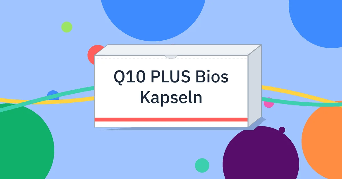 Symbolbild: Packung mit der Aufschrift Q10 PLUS Bios Kapseln (PZN 15656835) – Verfügbarkeit und Bezug in Apotheken in Frankfurt am Main