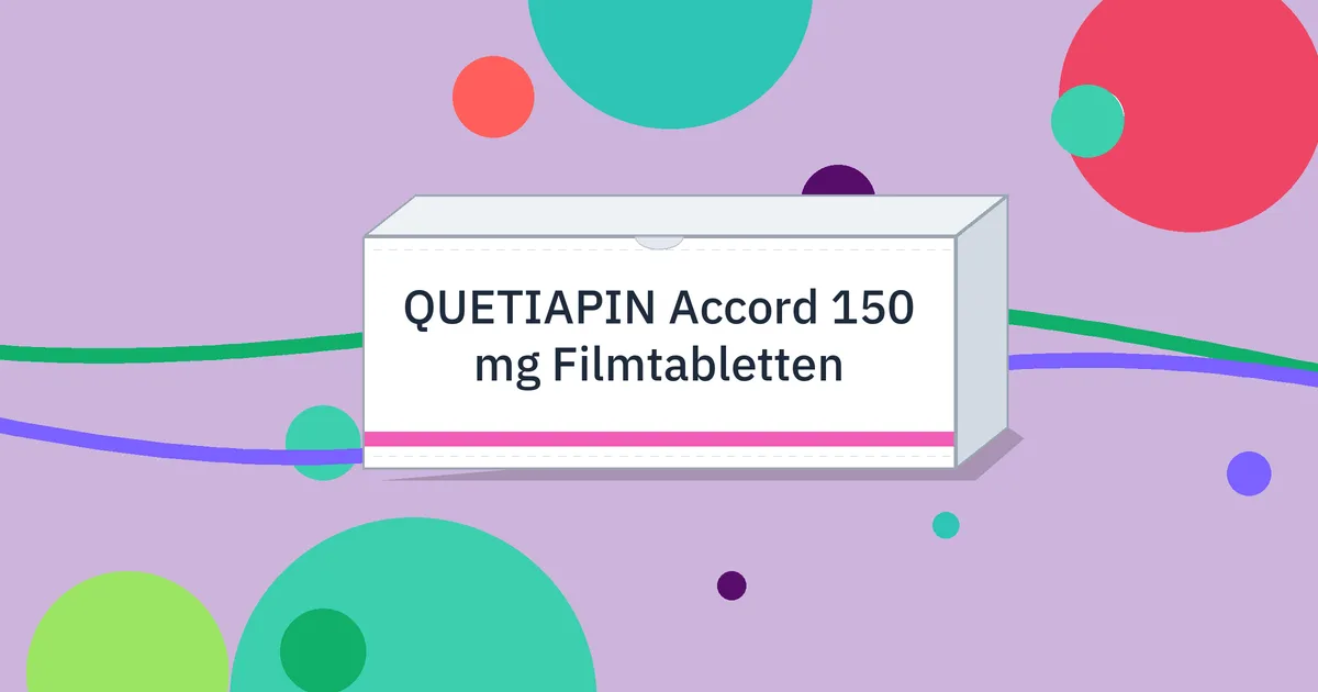 Symbolbild: Packung mit der Aufschrift QUETIAPIN Accord 150 mg Filmtabletten (PZN 13722841) – Verfügbarkeit und Bezug in Apotheken in Frankfurt am Main