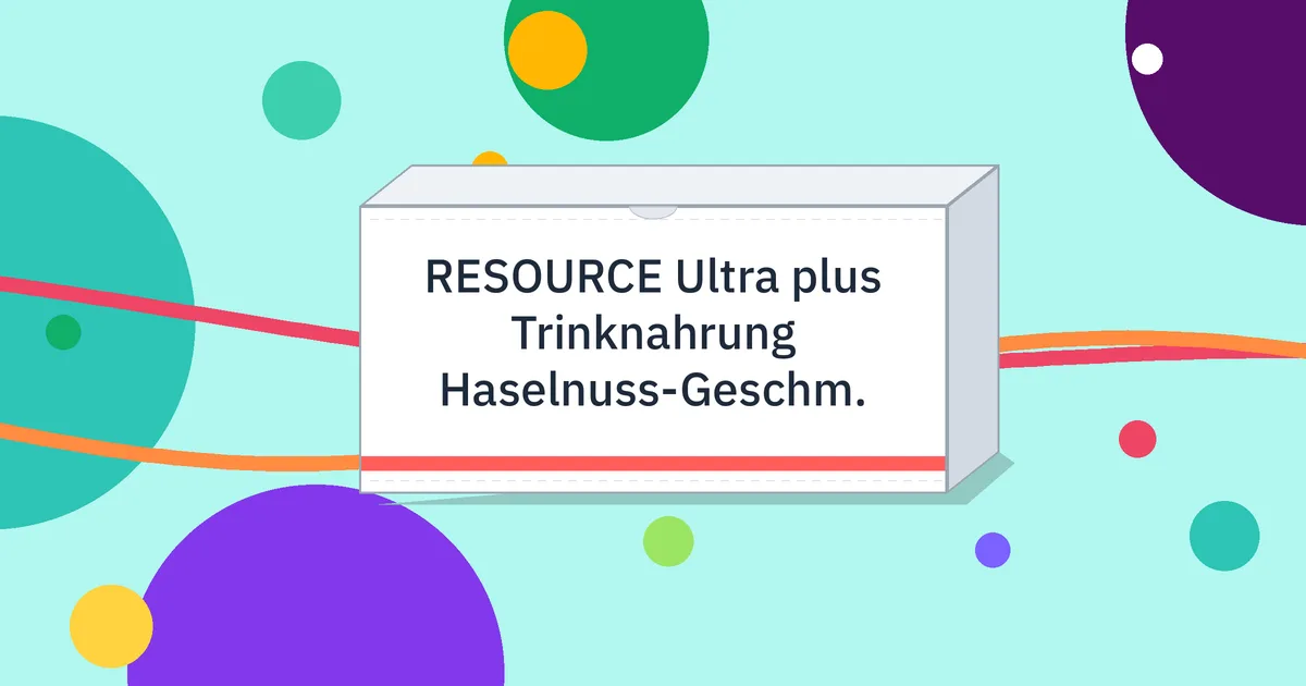 Symbolbild: Packung mit der Aufschrift RESOURCE Ultra plus Trinknahrung Haselnuss-Geschm. (PZN 20401592) – Verfügbarkeit und Bezug in Apotheken in Frankfurt am Main