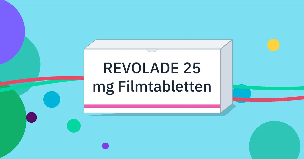 Symbolbild: Packung mit der Aufschrift REVOLADE 25 mg Filmtabletten (PZN 16824111) – Verfügbarkeit und Bezug in Apotheken in Frankfurt am Main