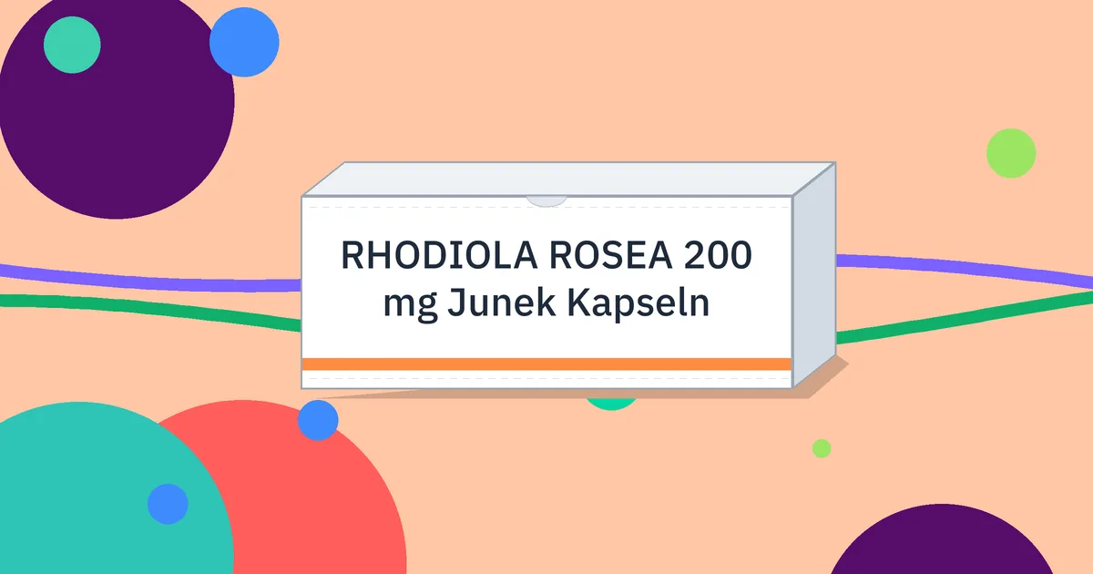 Symbolbild: Packung mit der Aufschrift RHODIOLA ROSEA 200 mg Junek Kapseln (PZN 10051636) – Verfügbarkeit und Bezug in Apotheken in Frankfurt am Main