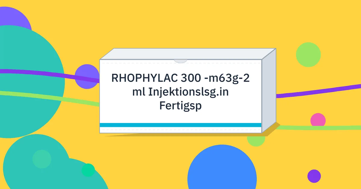 Symbolbild: Packung mit der Aufschrift RHOPHYLAC 300 -m63g-2 ml Injektionslsg.in Fertigsp (PZN 14001405) – Verfügbarkeit und Bezug in Apotheken in Frankfurt am Main