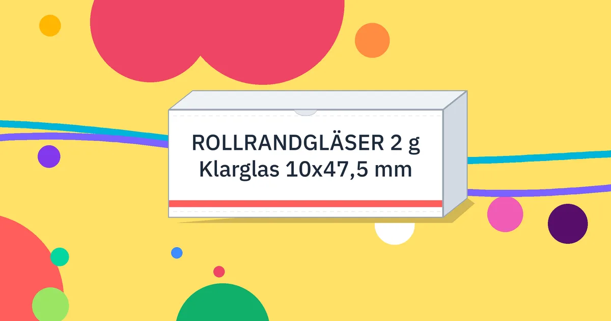 Symbolbild: Packung mit der Aufschrift ROLLRANDGLÄSER 2 g Klarglas 10x47,5 mm (PZN 09748094) – Verfügbarkeit und Bezug in Apotheken in Frankfurt am Main