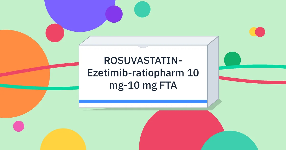 Symbolbild: Packung mit der Aufschrift ROSUVASTATIN-Ezetimib-ratiopharm 10 mg-10 mg FTA (PZN 18274525) – Verfügbarkeit und Bezug in Apotheken in Frankfurt am Main