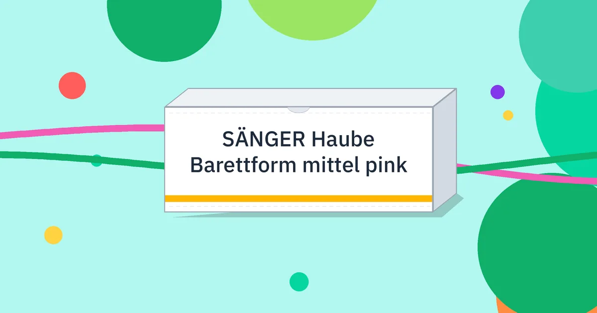 Symbolbild: Packung mit der Aufschrift SÄNGER Haube Barettform mittel pink (PZN 04754397) – Verfügbarkeit und Bezug in Apotheken in Frankfurt am Main