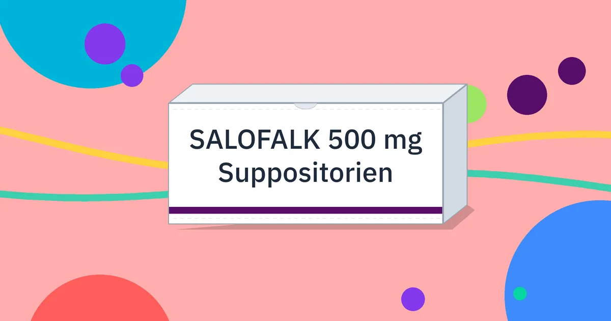 Symbolbild: Packung mit der Aufschrift SALOFALK 500 mg Suppositorien (PZN 04656536) – Verfügbarkeit und Bezug in Apotheken in Frankfurt am Main