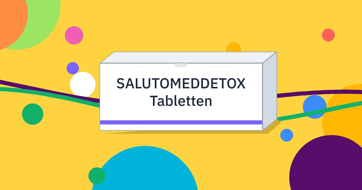 Symbolbild: Packung mit der Aufschrift SALUTOMEDDETOX Tabletten (PZN 10918288) – Verfügbarkeit und Bezug in Apotheken in Frankfurt am Main