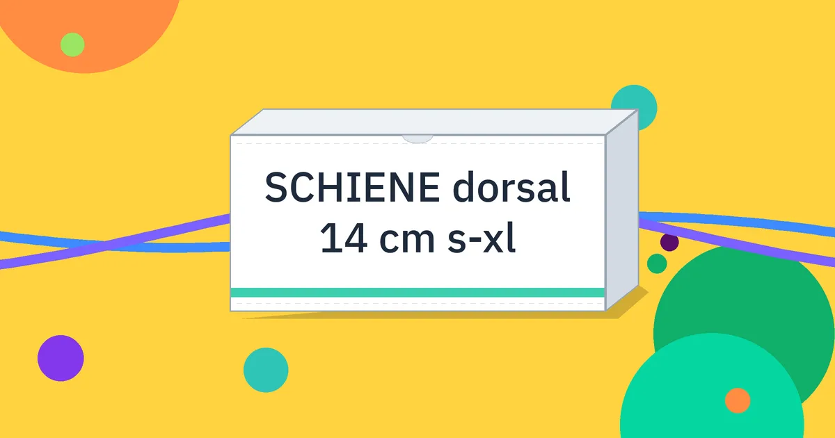 Symbolbild: Packung mit der Aufschrift SCHIENE dorsal 14 cm s-xl (PZN 11016286) – Verfügbarkeit und Bezug in Apotheken in Frankfurt am Main