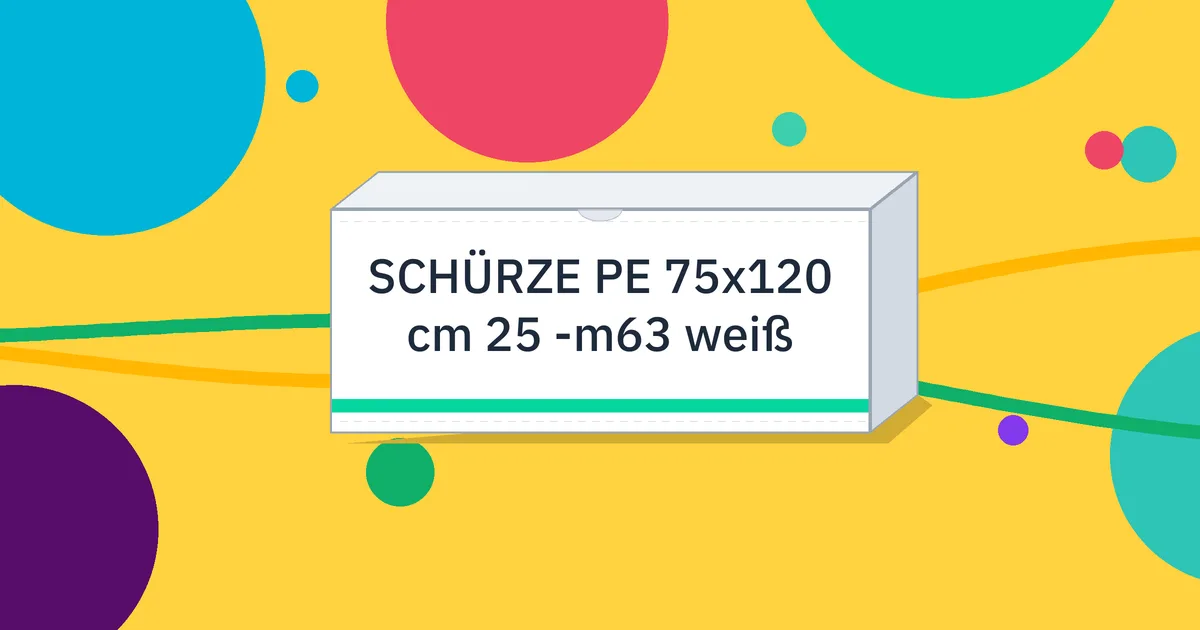 Symbolbild: Packung mit der Aufschrift SCHÜRZE PE 75x120 cm 25 -m63 weiß (PZN 07601122) – Verfügbarkeit und Bezug in Apotheken in Frankfurt am Main