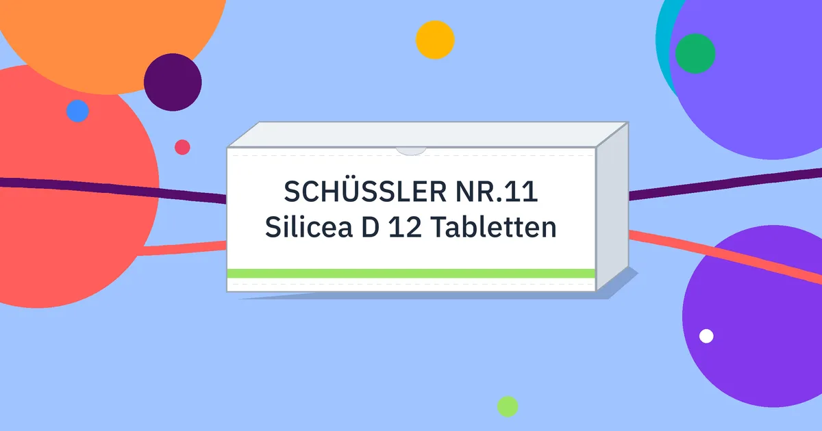 Symbolbild: Packung mit der Aufschrift SCHÜSSLER NR.11 Silicea D 12 Tabletten (PZN 13576871) – Verfügbarkeit und Bezug in Apotheken in Frankfurt am Main