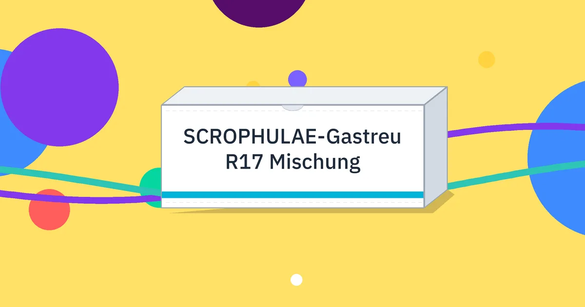 Symbolbild: Packung mit der Aufschrift SCROPHULAE-Gastreu R17 Mischung (PZN 08492451) – Verfügbarkeit und Bezug in Apotheken in Frankfurt am Main