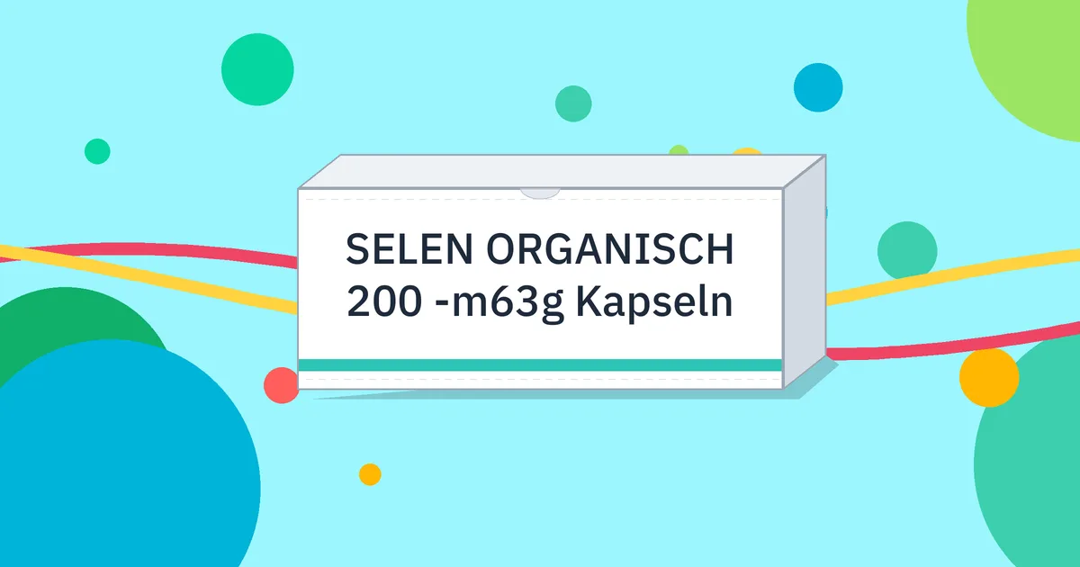 Symbolbild: Packung mit der Aufschrift SELEN ORGANISCH 200 -m63g Kapseln (PZN 15738102) – Verfügbarkeit und Bezug in Apotheken in Frankfurt am Main