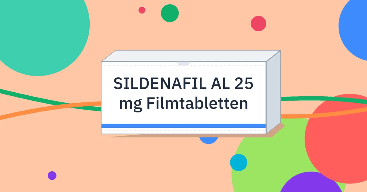 Symbolbild: Packung mit der Aufschrift SILDENAFIL AL 25 mg Filmtabletten (PZN 02819187) – Verfügbarkeit und Bezug in Apotheken in Frankfurt am Main