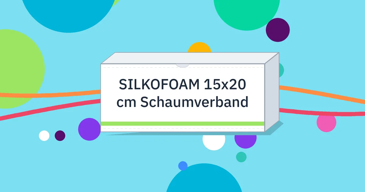 Symbolbild: Packung mit der Aufschrift SILKOFOAM 15x20 cm Schaumverband (PZN 18682566) – Verfügbarkeit und Bezug in Apotheken in Frankfurt am Main