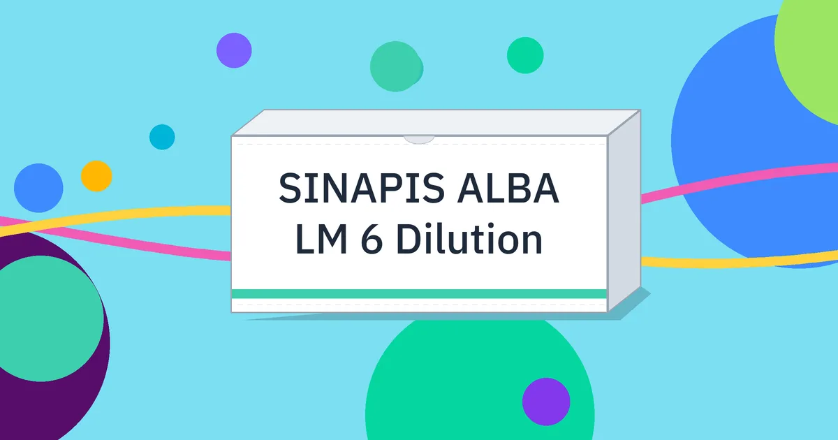 Symbolbild: Packung mit der Aufschrift SINAPIS ALBA LM 6 Dilution (PZN 13190551) – Verfügbarkeit und Bezug in Apotheken in Frankfurt am Main