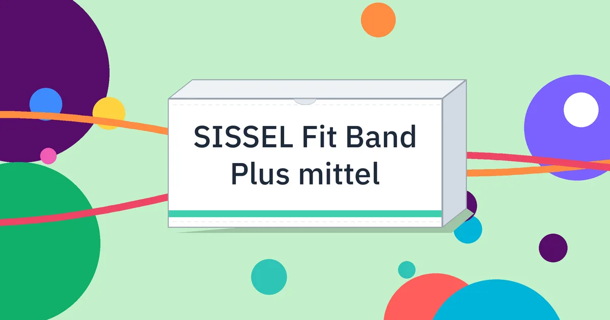 Symbolbild: Packung mit der Aufschrift SISSEL Fit Band Plus mittel (PZN 07713625) – Verfügbarkeit und Bezug in Apotheken in Frankfurt am Main
