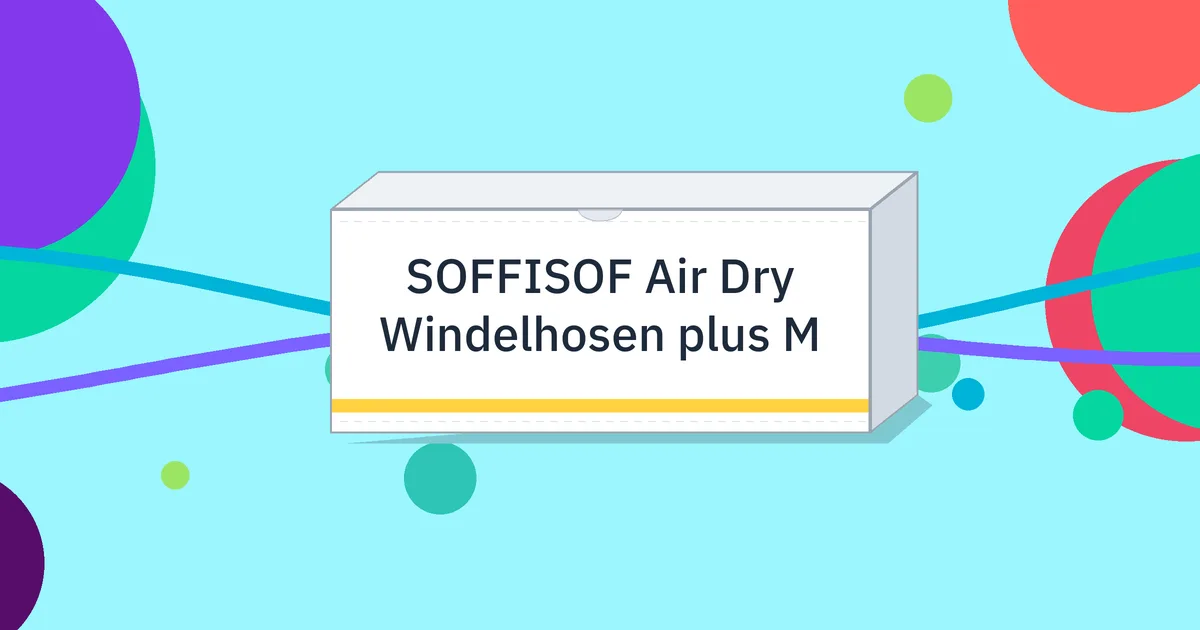 Symbolbild: Packung mit der Aufschrift SOFFISOF Air Dry Windelhosen plus M (PZN 12566132) – Verfügbarkeit und Bezug in Apotheken in Frankfurt am Main