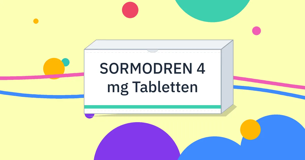 Symbolbild: Packung mit der Aufschrift SORMODREN 4 mg Tabletten (PZN 07372319) – Verfügbarkeit und Bezug in Apotheken in Frankfurt am Main