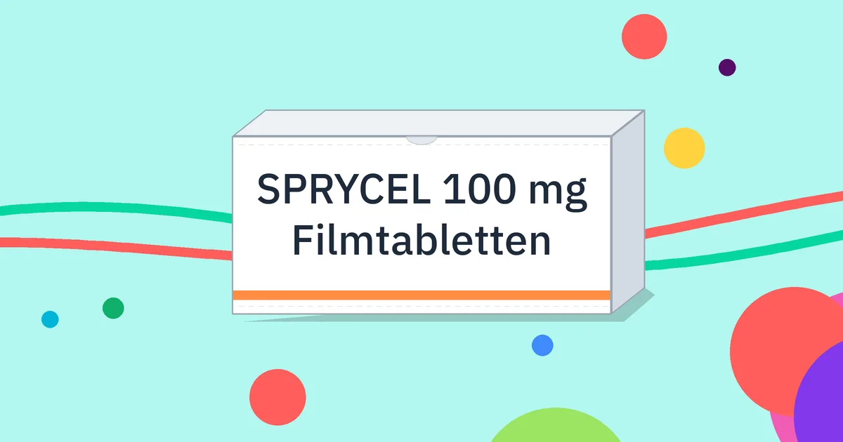 Symbolbild: Packung mit der Aufschrift SPRYCEL 100 mg Filmtabletten (PZN 06122709) – Verfügbarkeit und Bezug in Apotheken in Frankfurt am Main