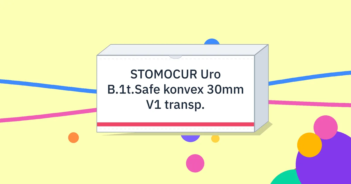 Symbolbild: Packung mit der Aufschrift STOMOCUR Uro B.1t.Safe konvex 30mm V1 transp. (PZN 16622519) – Verfügbarkeit und Bezug in Apotheken in Frankfurt am Main