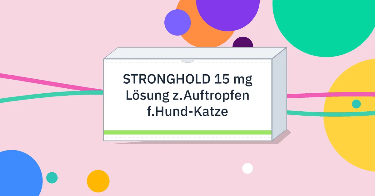 Symbolbild: Packung mit der Aufschrift STRONGHOLD 15 mg Lösung z.Auftropfen f.Hund-Katze (PZN 12731370) – Verfügbarkeit und Bezug in Apotheken in Frankfurt am Main