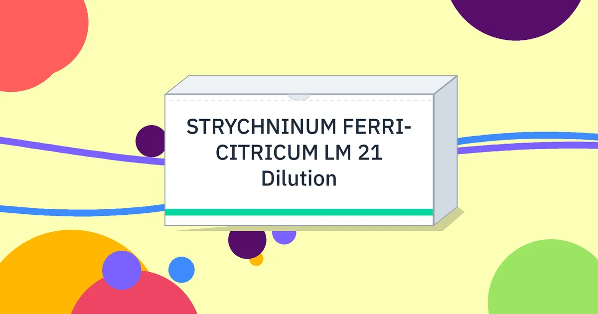 Symbolbild: Packung mit der Aufschrift STRYCHNINUM FERRI-CITRICUM LM 21 Dilution (PZN 13206364) – Verfügbarkeit und Bezug in Apotheken in Frankfurt am Main