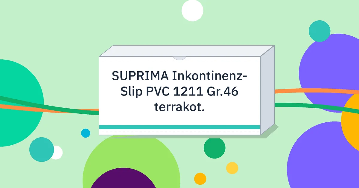 Symbolbild: Packung mit der Aufschrift SUPRIMA Inkontinenz-Slip PVC 1211 Gr.46 terrakot. (PZN 05971398) – Verfügbarkeit und Bezug in Apotheken in Frankfurt am Main