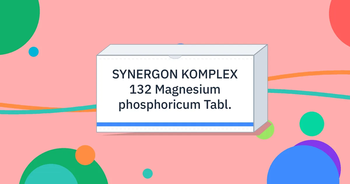 Symbolbild: Packung mit der Aufschrift SYNERGON KOMPLEX 132 Magnesium phosphoricum Tabl. (PZN 04905904) – Verfügbarkeit und Bezug in Apotheken in Frankfurt am Main