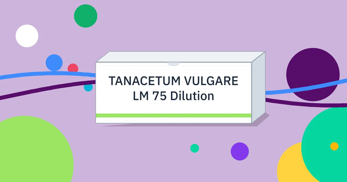Symbolbild: Packung mit der Aufschrift TANACETUM VULGARE LM 75 Dilution (PZN 13213306) – Verfügbarkeit und Bezug in Apotheken in Frankfurt am Main
